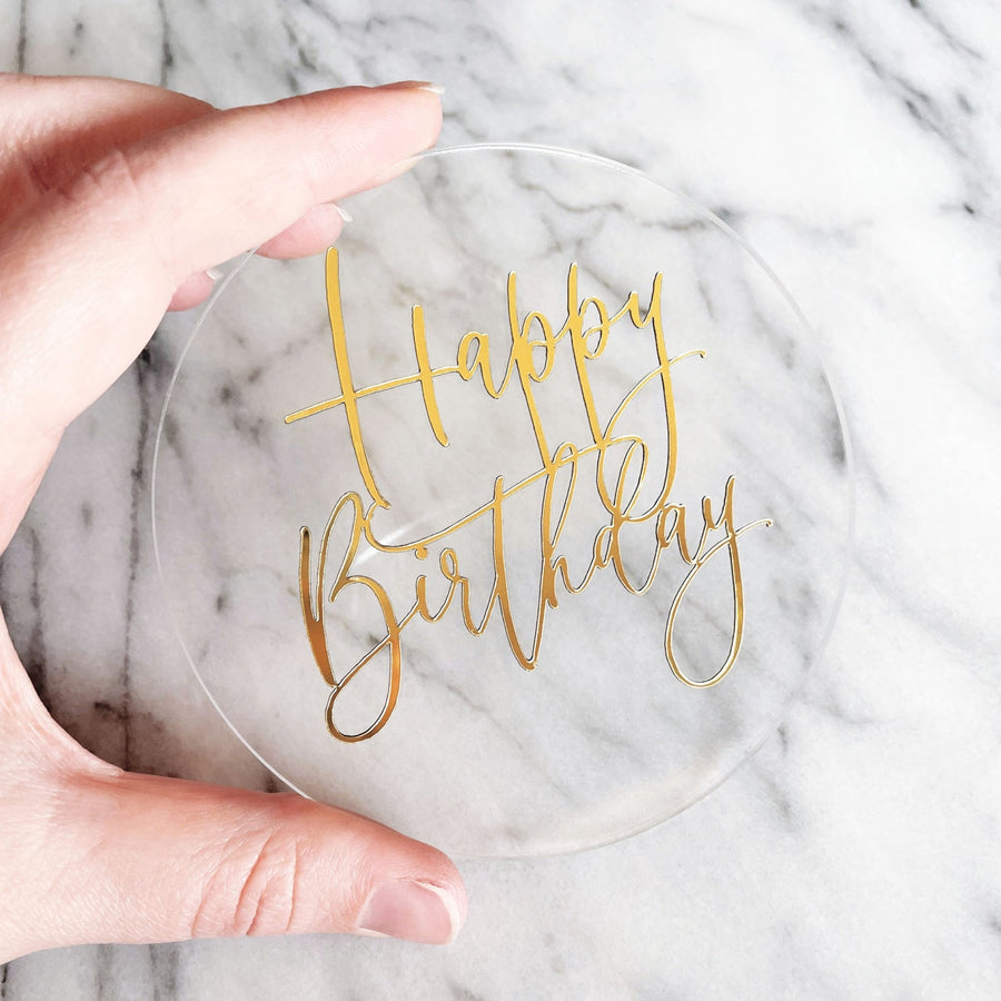 Acrylic Cake Toppers - Floating Happy Birthday | TMF Cake Designs